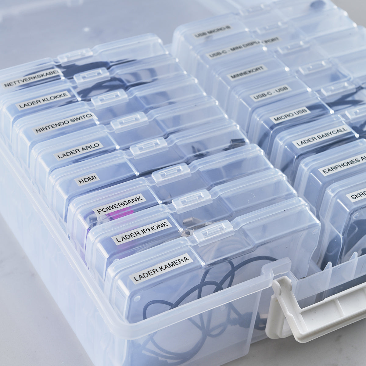 Koffert med små bokser – smart oppbevaring til strikkepinner og hobby ...